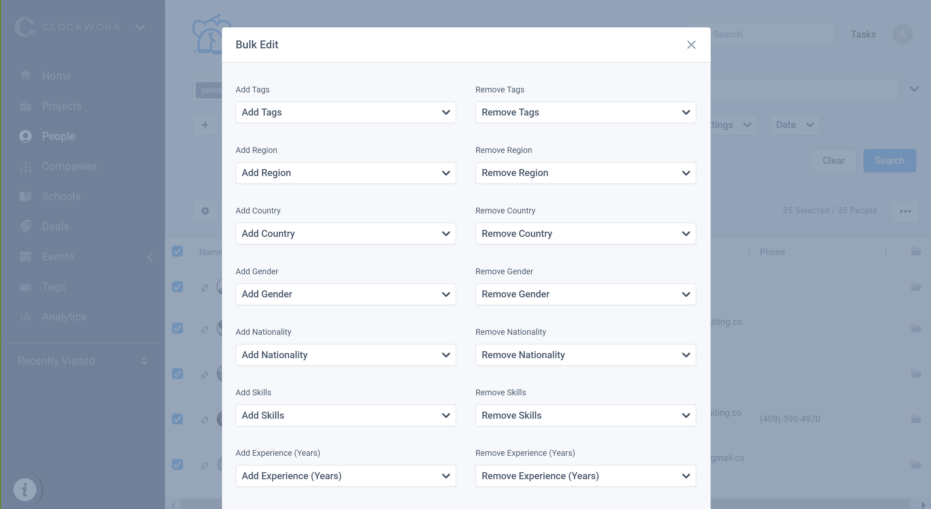 Bulk Edit Your People Database | Clockwork