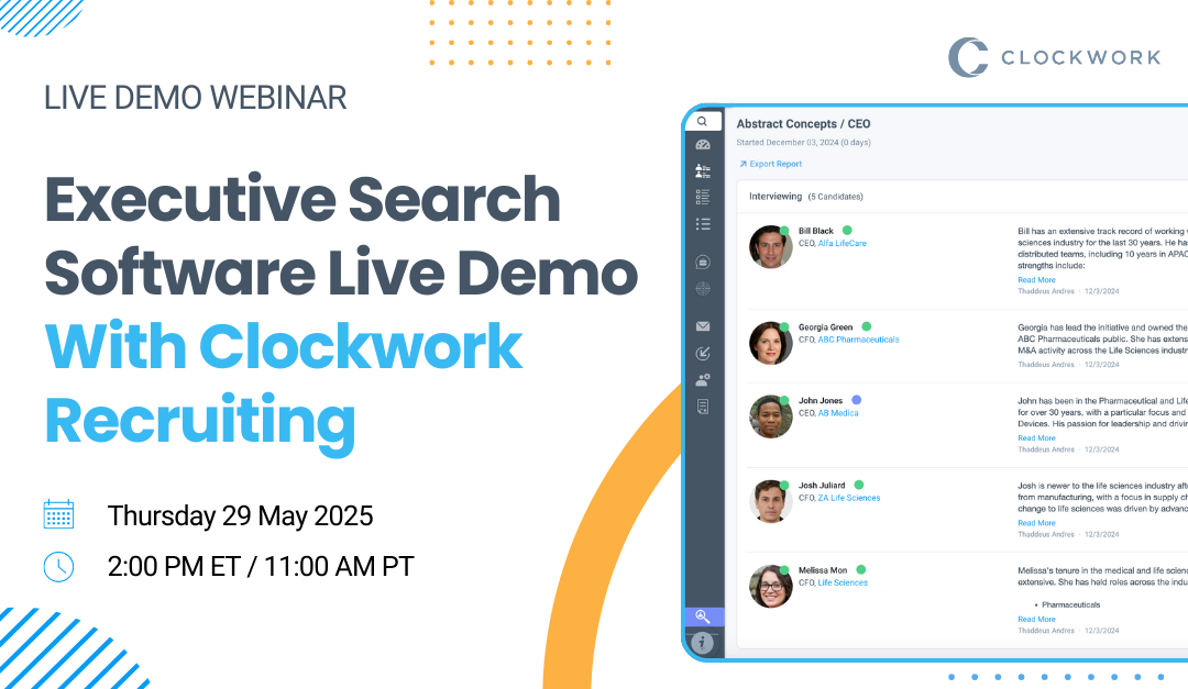 Live Demo: Clockwork Executive Search Software | Clockwork